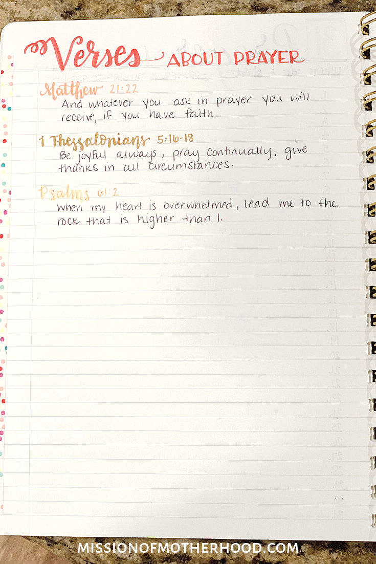 Prayer Journal Mission Of Motherhood